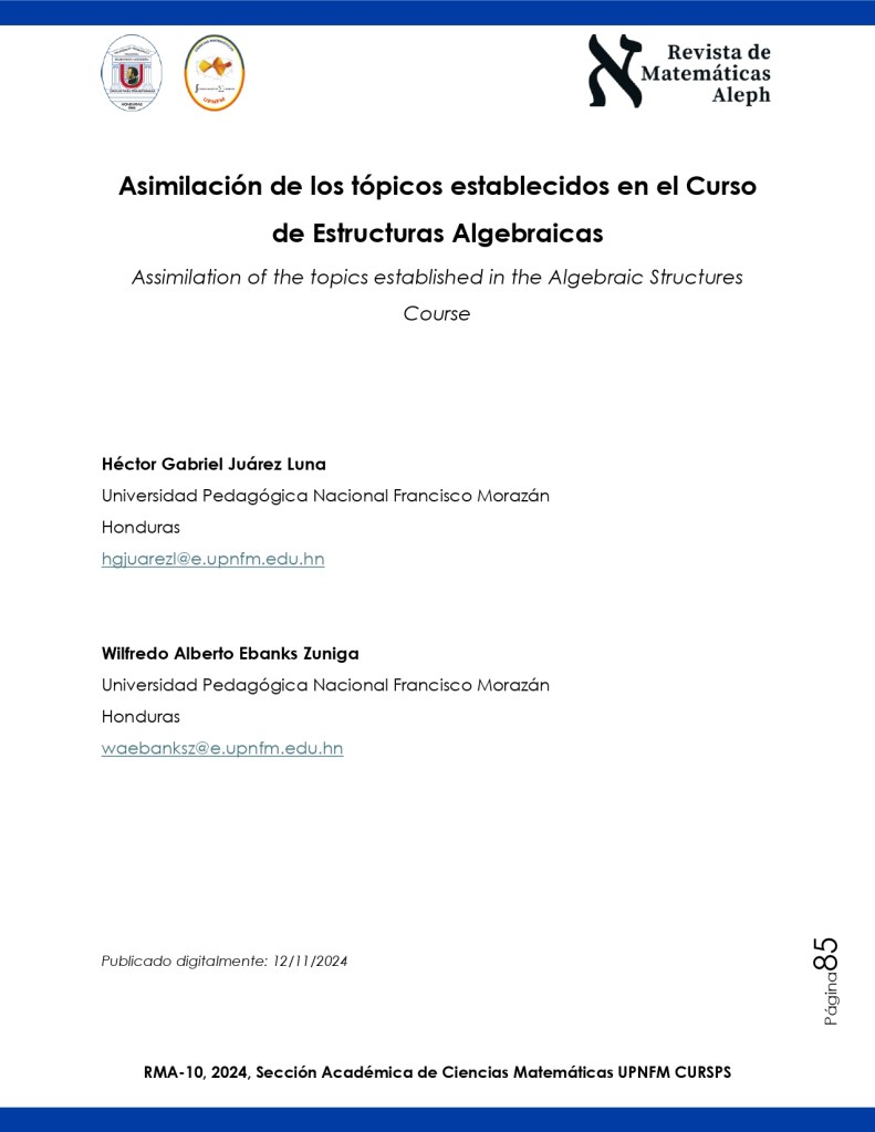 Asimilación de los tópicos establecidos en el Curso de Estructuras ...
